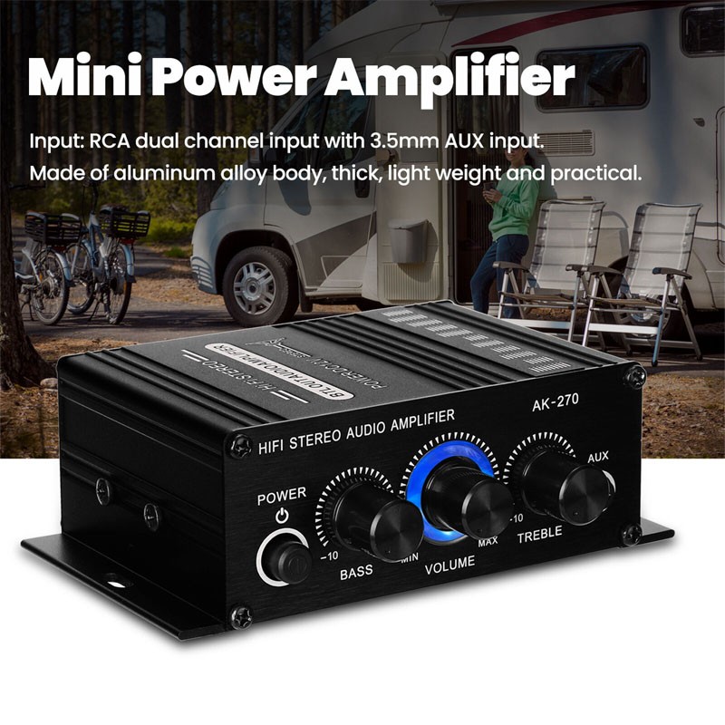 Mini Audio 2-Channel Stereo Amplifier Portable Sound Amplifier HIFI AMP ...