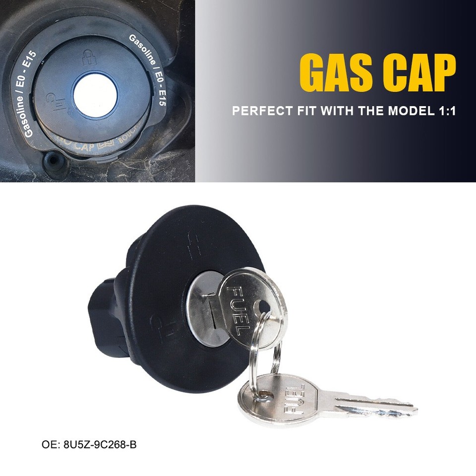 Locking 8U5Z9C268B Fuel Gas Plug Tank Fit Cover Cap Ford Lincoln with 2 ...