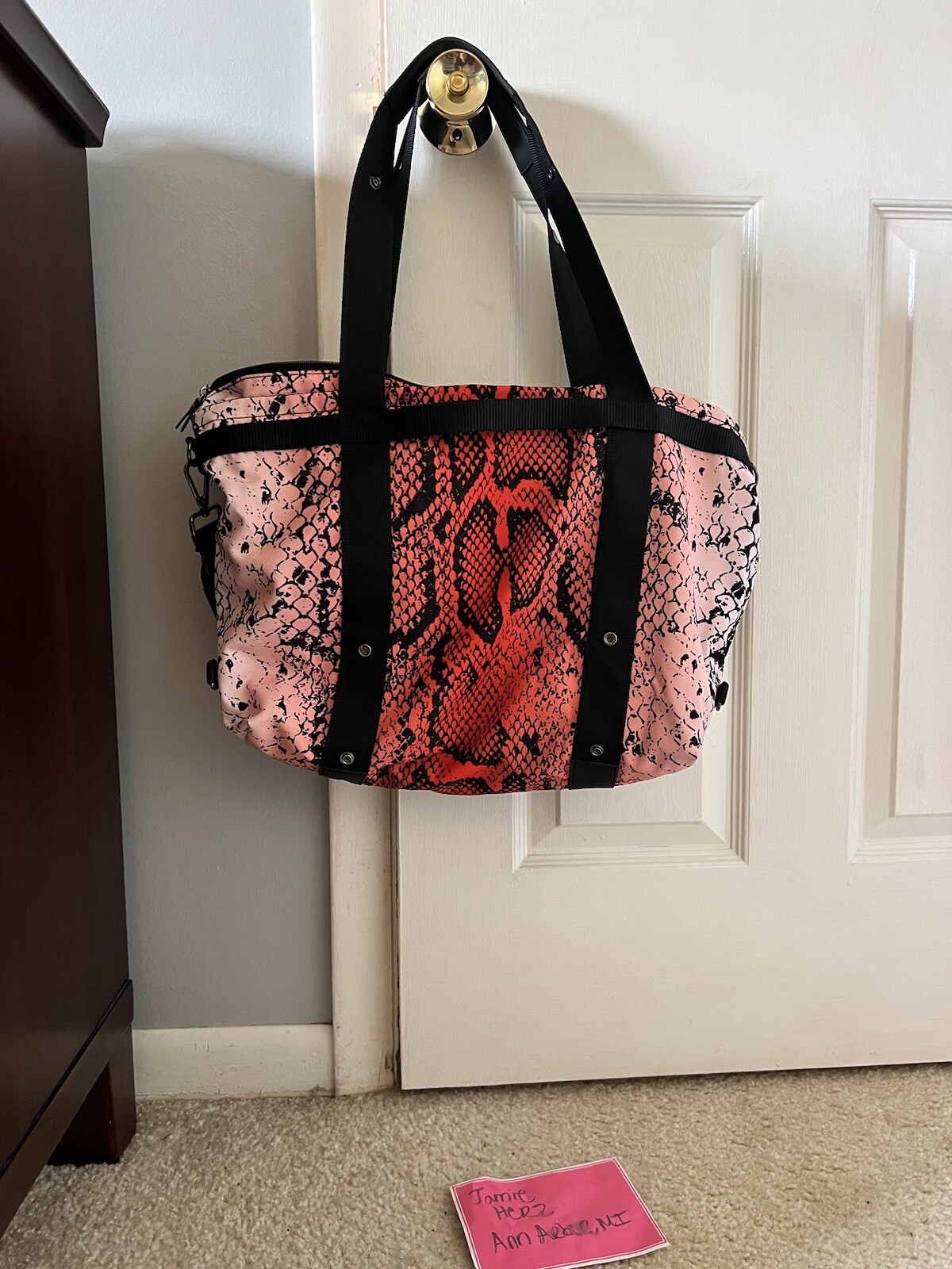 Andi Convertible Weekender Pink Reptile Bag - Gem