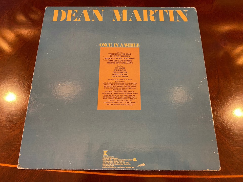Dean Martin Once In A While Promo LP 1978 Reprise VG/VG+ | eBay