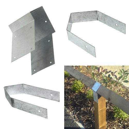 Fence Post Rail Birdsmouth 5 or 3 Bend Strap Galvanised 75mm 100mm ...