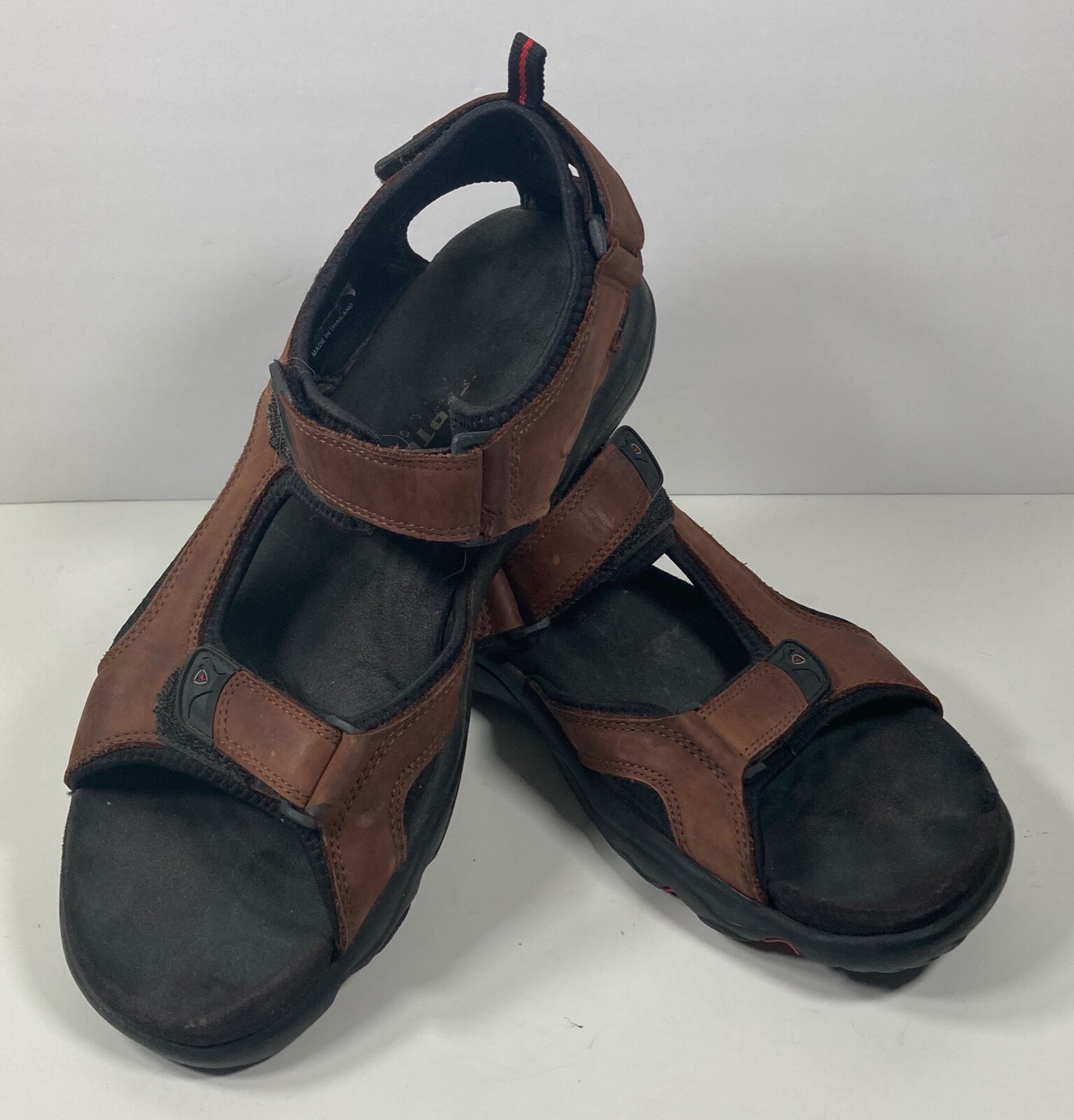 ECCO Receptor Hiking Sport Walking Sandals Tan Leather Mens Size 12 EU ...