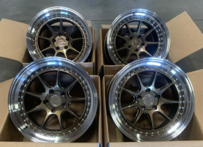 18x9.5/18x10.5 5x114.3 +22 Aodhan DS-X Bronze Machine 18" Staggered ...