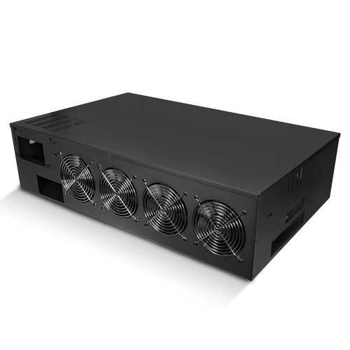 Mining rig Frames w/ 4 High Airflow Fans, Max 8 GPUs Mining Rig Case ...