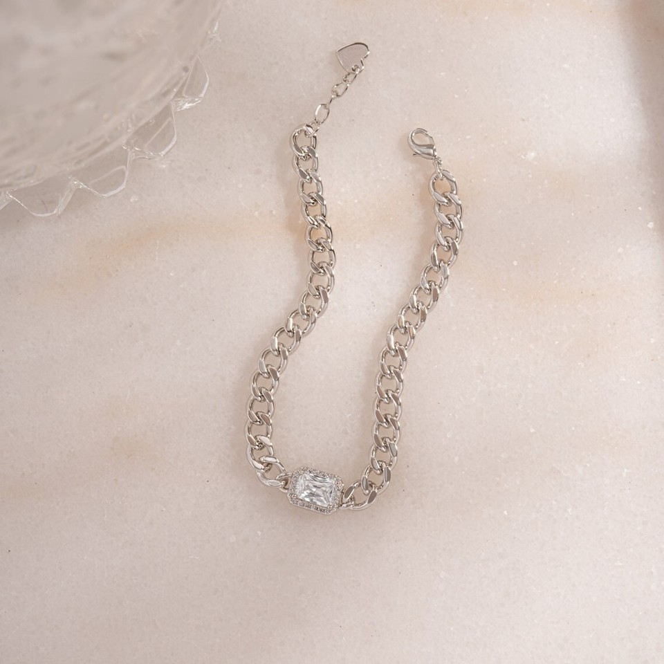 Luxurious Lab-Created Diamond Bracelet 925 Sterling Silver Bracelet ...