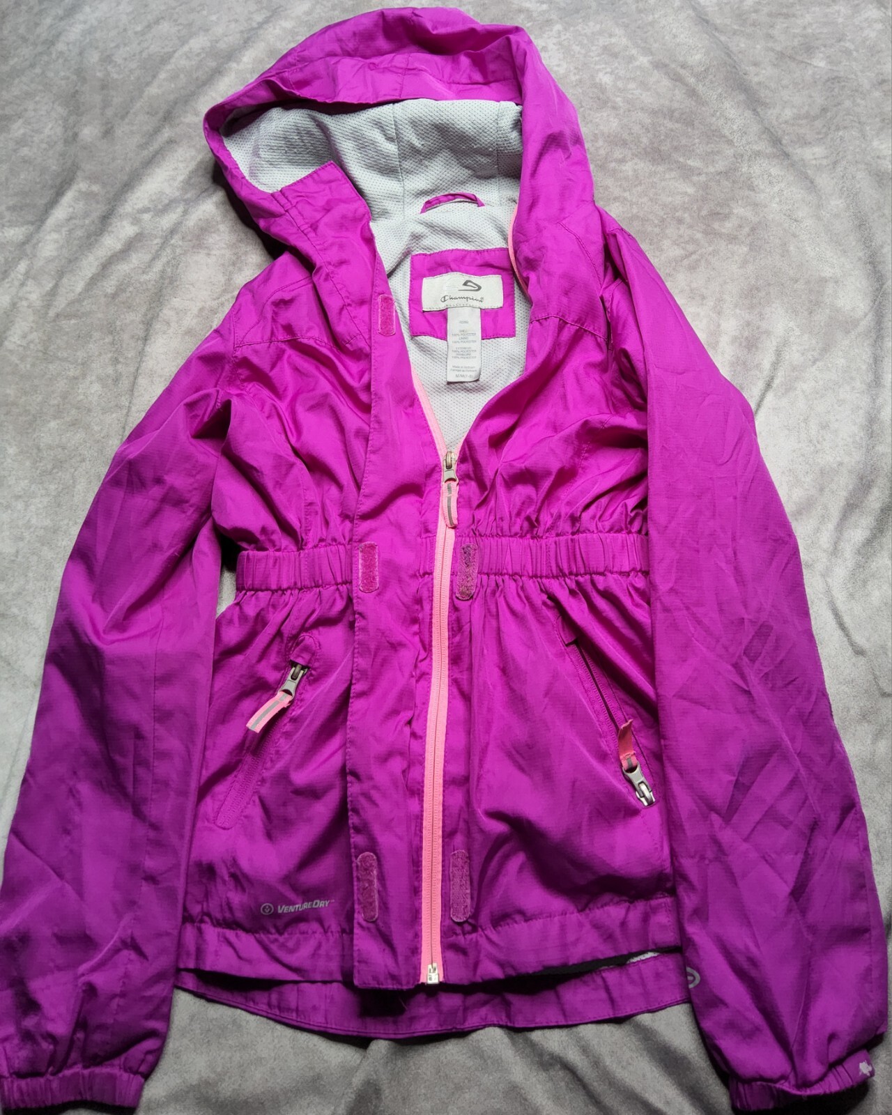 1. Champion Venture Dry Girls Size Med 7/8 Lightweight Jacket Coat Pink ...