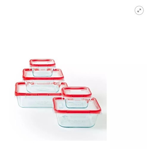 NEW! Pyrex 10pc FreshLock Glass Storage, Heat & Break-Resistant ...