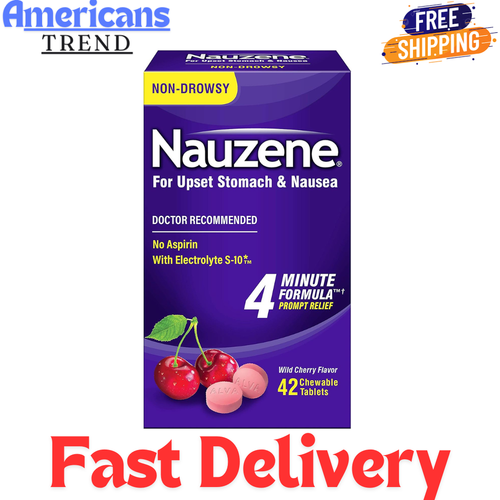 Nauzene Nausea Relief Chewable Tablets Wild Cherry Flavor, 42 Count ...