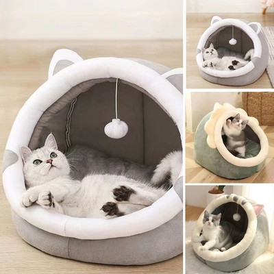 Kennel Cat Sleeping Beds Semi Enclosed Dome Dog Nest Dog Warm Bed Pet ...