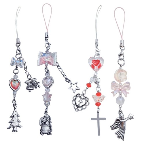 Goth Phone Charm Pendant Heart Tree Keychain for Keys Bag Accessories ...