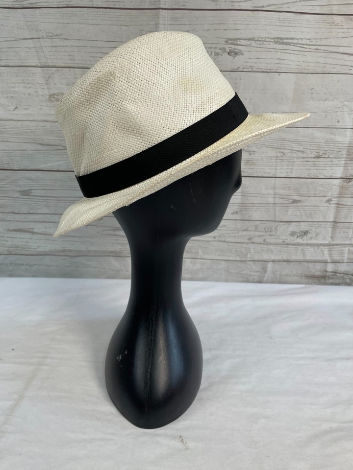 Stefeno Natural Color Paper Fedora Hat Size 59 L 7 3/8 | eBay