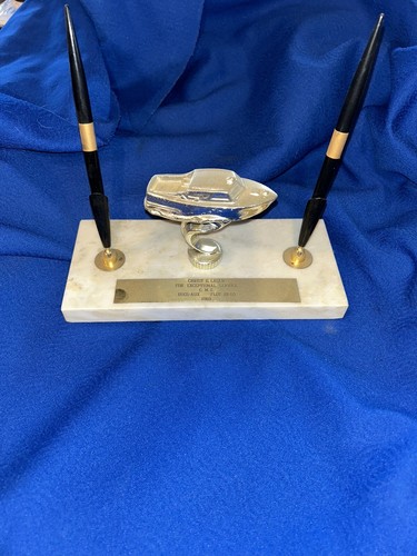 Vintage 1969 US Coast Guard Award Italian Marble Desk Set Trophy | eBay