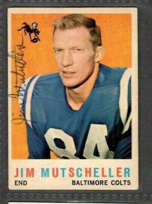 Topps #89 Jim Mutscheller Baltimore Colts Football card Signed ...