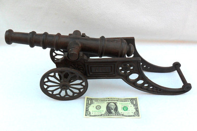 LARGE HEAVY RMI CAST IRON CVIL WAR SIGNAL CANNON ON CARRIAGE REPLICA | eBay