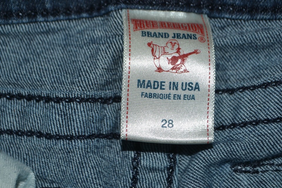 True Religion Women's Straight Pocket Dark Blue Denim Jeans Sz 28x33 ...