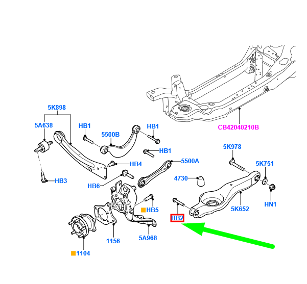 Ford Focus Mk2 Rear Suspension Arm Bolt W707804-s442 1473945 Genuine ...