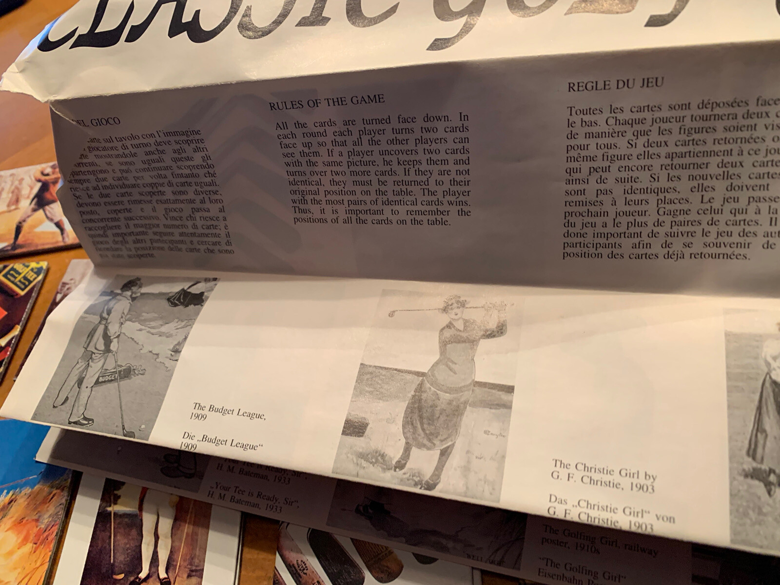 Classic Golf Memo Memory Match Game Vintage 1995 by Platnik No. 7085 ...