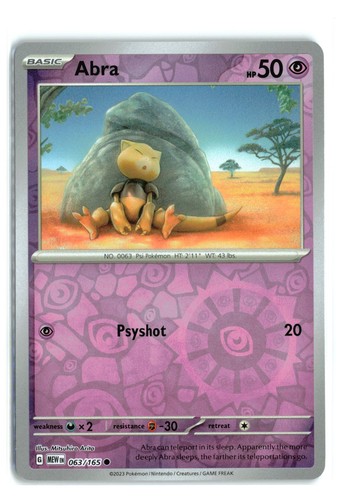Abra 063/165 151 REVERSE HOLO Pokemon TCG NM-LP | eBay