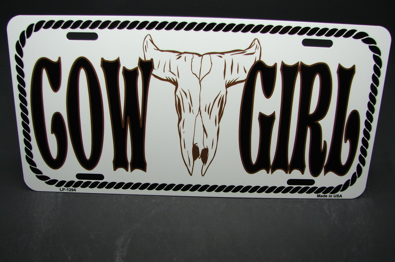 COWGIRL METAL CAR LICENSE PLATE AUTOTAG LONGHORN SKULL LICENSE PLATE | eBay