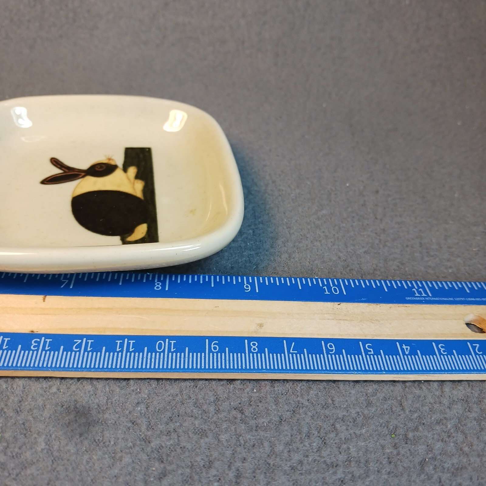 Otagiri / Warren Kimble Ceramic SPOON REST Black & White DUTCH RABBIT ...