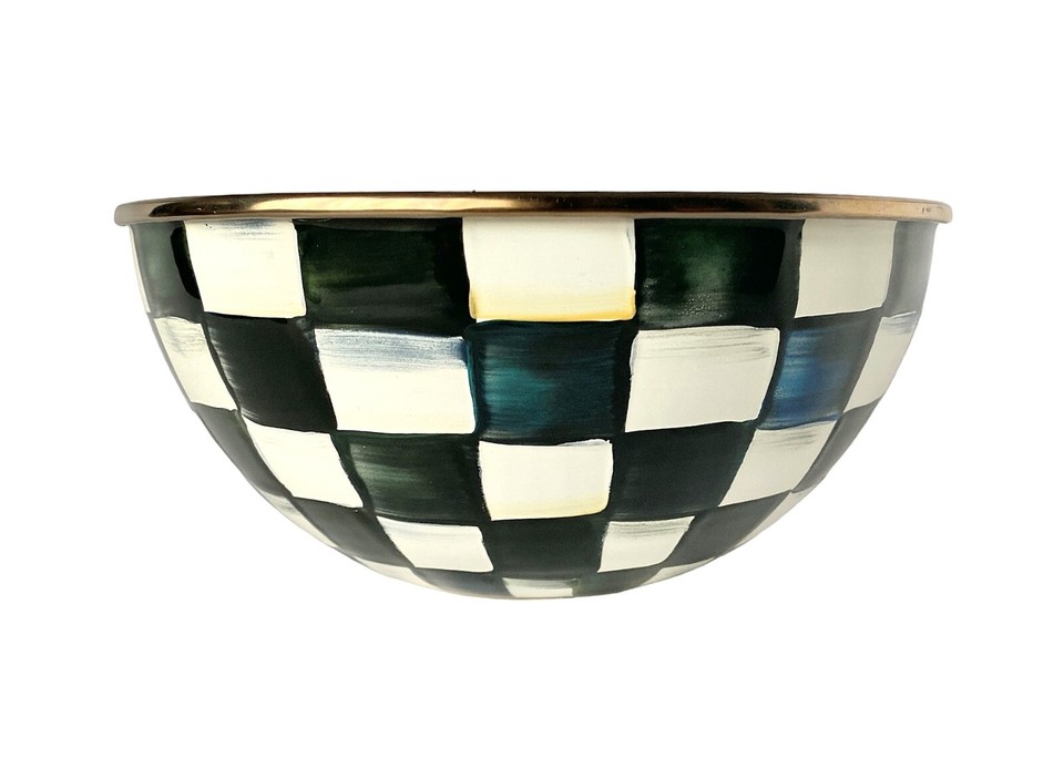MacKenzie Childs Courtly Check Small Everyday Bowl or Serial Fruit ...