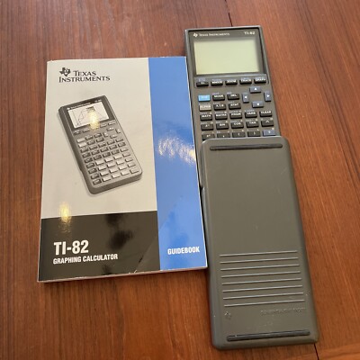 Texas Instruments TI-82 Graphing Calculator With Cover and Book Tested ...