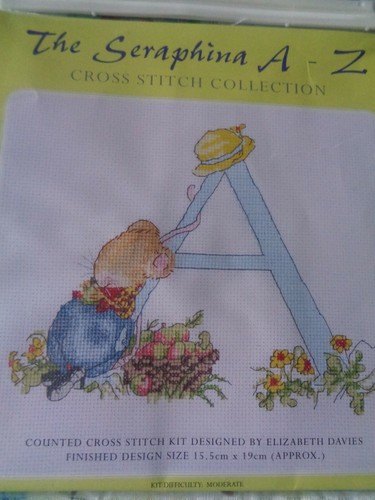 CREATIVE WORLD SERAPHINA COLLECTION CROSS STITCH KIT LETTER A MOUSE 6.1 ...