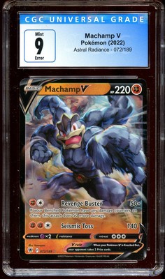 CGC 9 MINT Machamp V 072/189 ERROR Pinched Layer Pokemon Card 022 | eBay