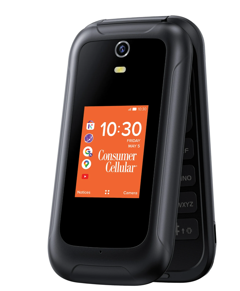 New Consumer Cellular Iris eSim Flip Phone 8GB 5.0MP Camera 4G LTE ...
