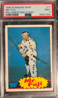1986 Scanlens WWF #17 Mr. Fuji RC Rookie PSA 9 MINT Wrestling Card | eBay