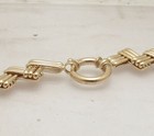 Graduated Four Row Chevron Style Link Chain Necklace Real 14K Yellow ...