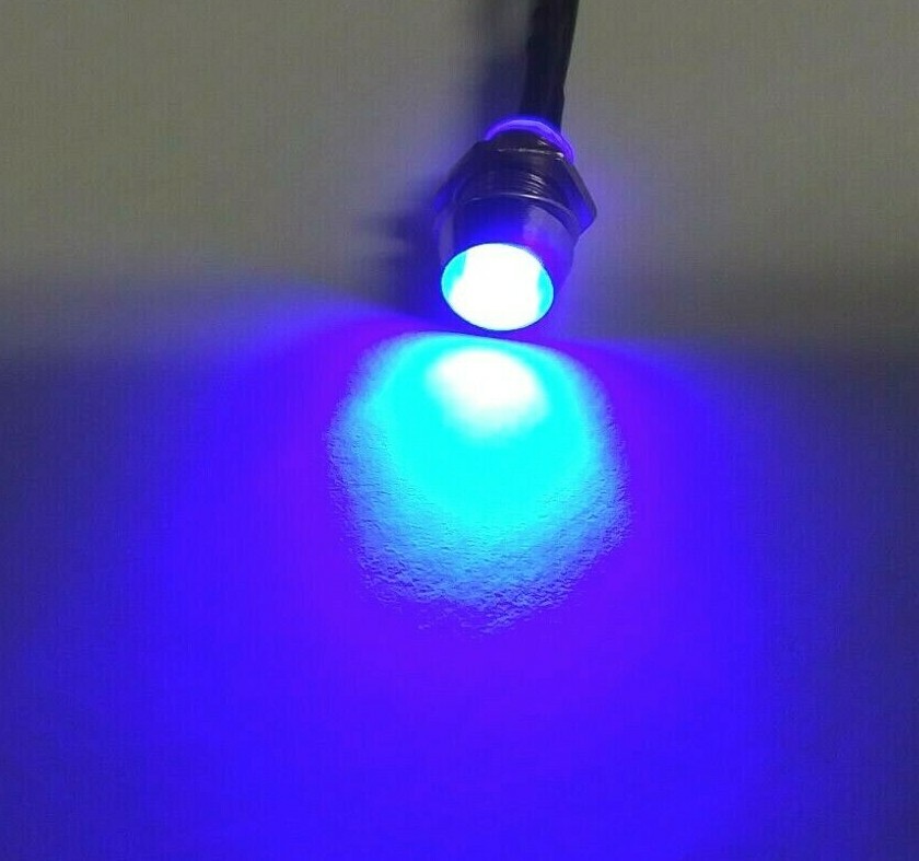 4 Super Bright BBT 12 volt Blue LED RV Courtesy Lights in Stainless ...