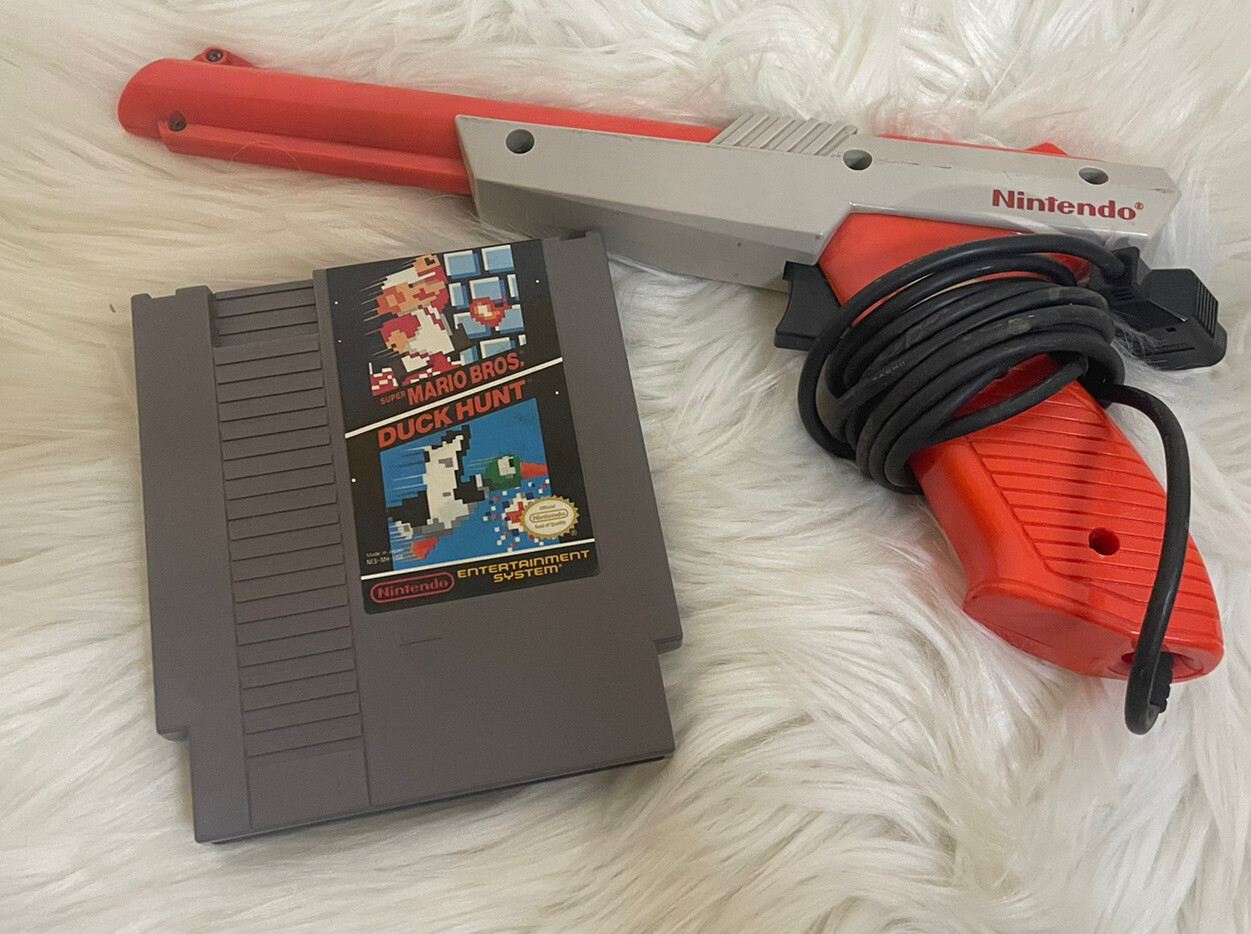 Nintendo NES Zapper Gun Controller Orange W/ Super Mario & Duck Hunt ...