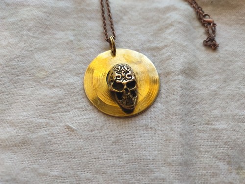One of a Kind Hand Cut, Custom Cymbal Metal Skull Pend. Created from ...