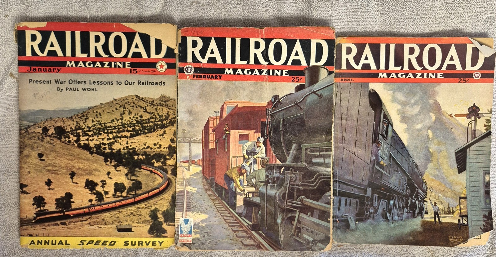 THREE RAILROAD MAGAZINES FROM JAN, 1942, FEB, 1943, AND APRIL, 1944 | eBay