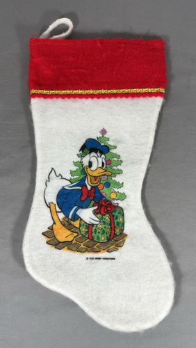 Donald Duck Christmas Stocking Vintage Felt Walt Disney Productions 15 ...