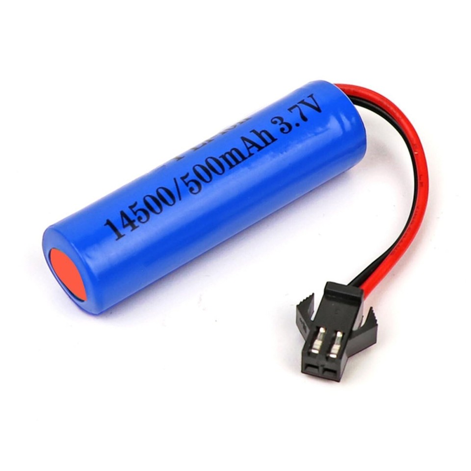 2x 14500 3.7V 500mAh Rechargeable Li-ion Battery w/ Charger for RC Car ...