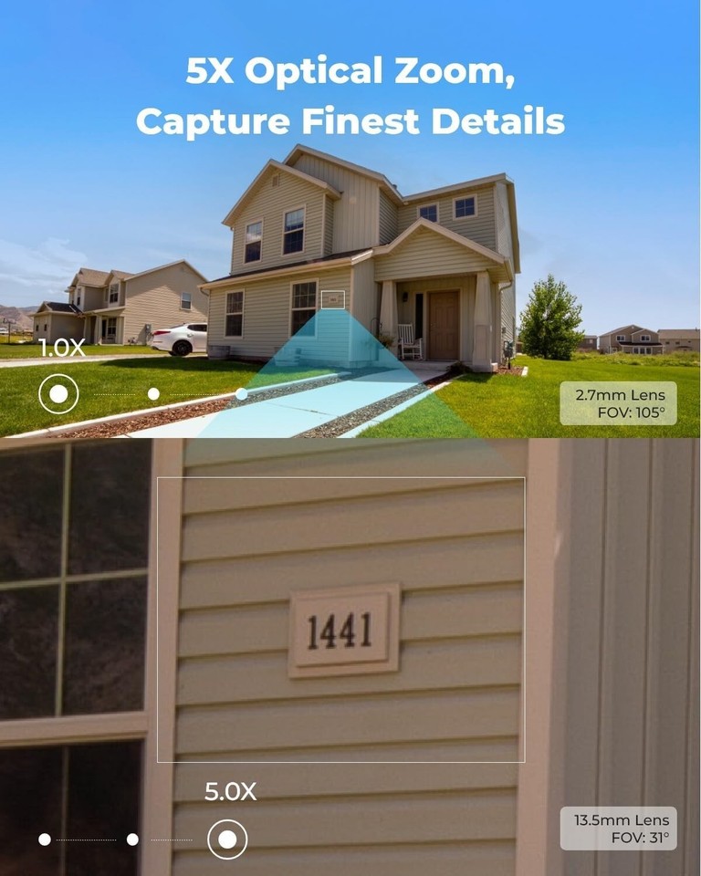 Reolink RLC-811A PoE IP Security Camera 4K - 123° FoV, 5X Optical Zoom ...