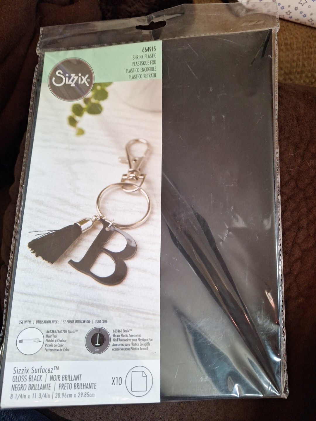Sizzix Surfacez Shrink Plastic 10 Sheets Black 8.5"x11.75" 664676 ...