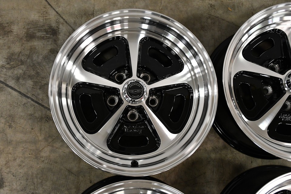 Set 4 American Racing Vintage VN501 500 Mono Cast 17x7 5x4.75 0mm Black ...