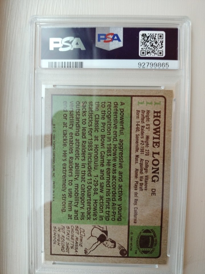 1984 Topps Howie Long RC #111 PSA 8 NM-MT Rookie RAIDERS! | eBay