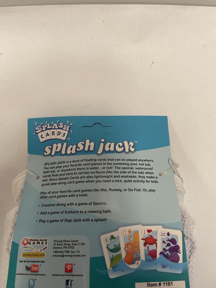 Splash Jack Floating Playing Cards Perfect For Pool Hot Tub Bath Brand ...