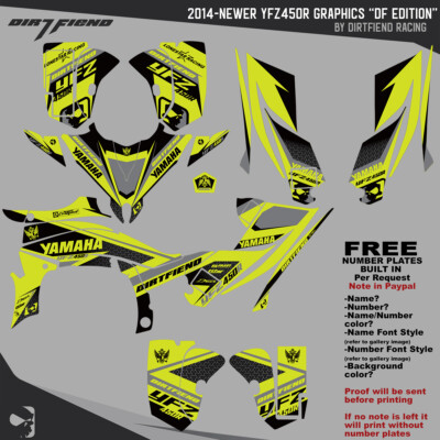 YFZ450R Graphics 2014-Newer DFR DF Edition Flo Yellow Full Wrap YFZ ...
