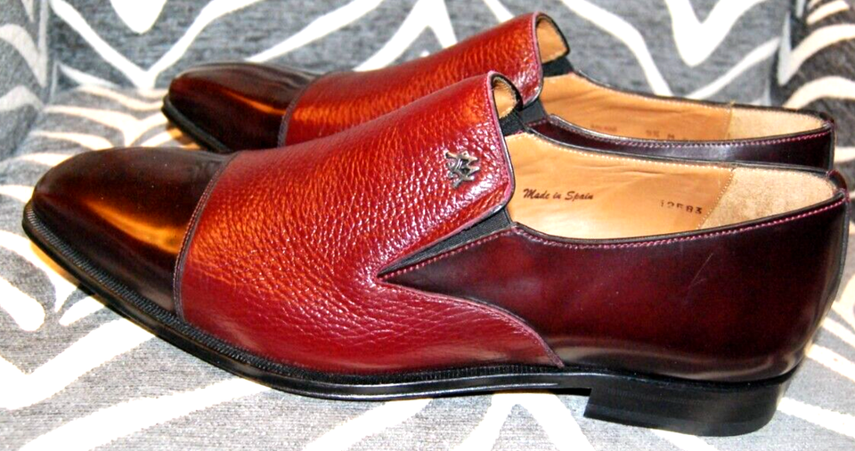 Mezlan Milani Burgundy Calfskin & Deerskin Men’s Classic Dress Slip ON ...
