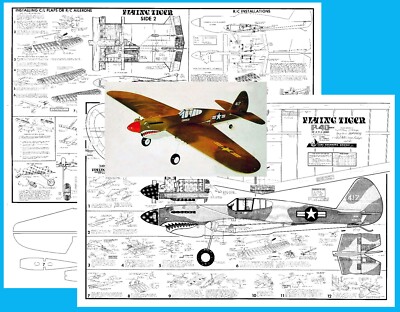 Carl Goldberg Model Airplane Plans (UC or RC): Flying Tiger 43" for .15 ...