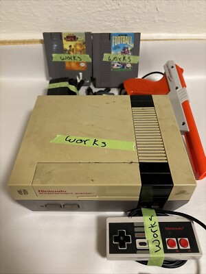 Original Nintendo NES - 001 Console Bundle Controller, 2 Games & Cables ...
