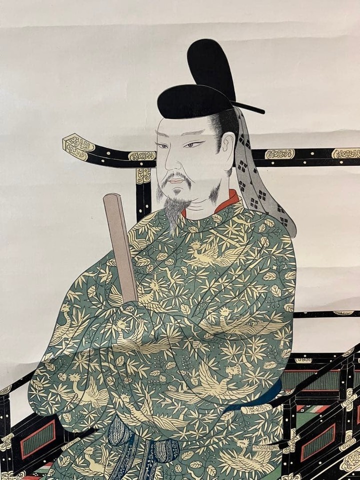 Japanese Hanging scroll Printing crafts, portrait of Emperor Kanmu ...