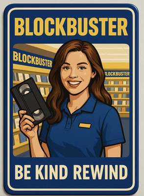 Retro Style Blockbuster Girl Be Kind Rewind Garage Man Cave Sign | eBay