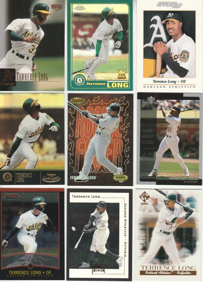 Huge 60 + different TERRENCE LONG cards lot 2000 - 2005 A's Padres ...