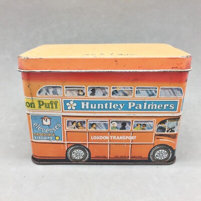 Huntley Palmer England Double Decker Transport London Bus Metal Tin Box ...